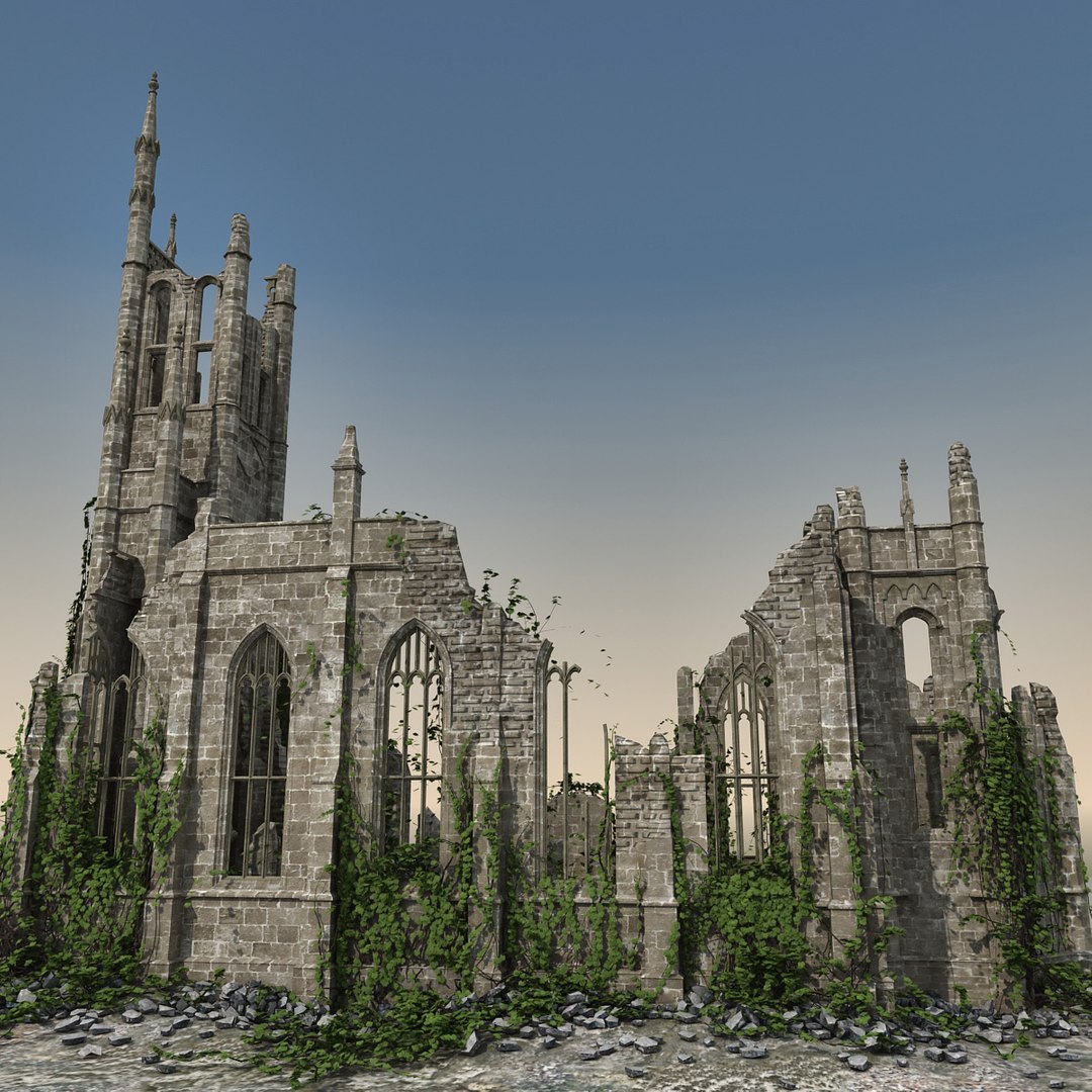 Medieval Ruined Church 3d Model