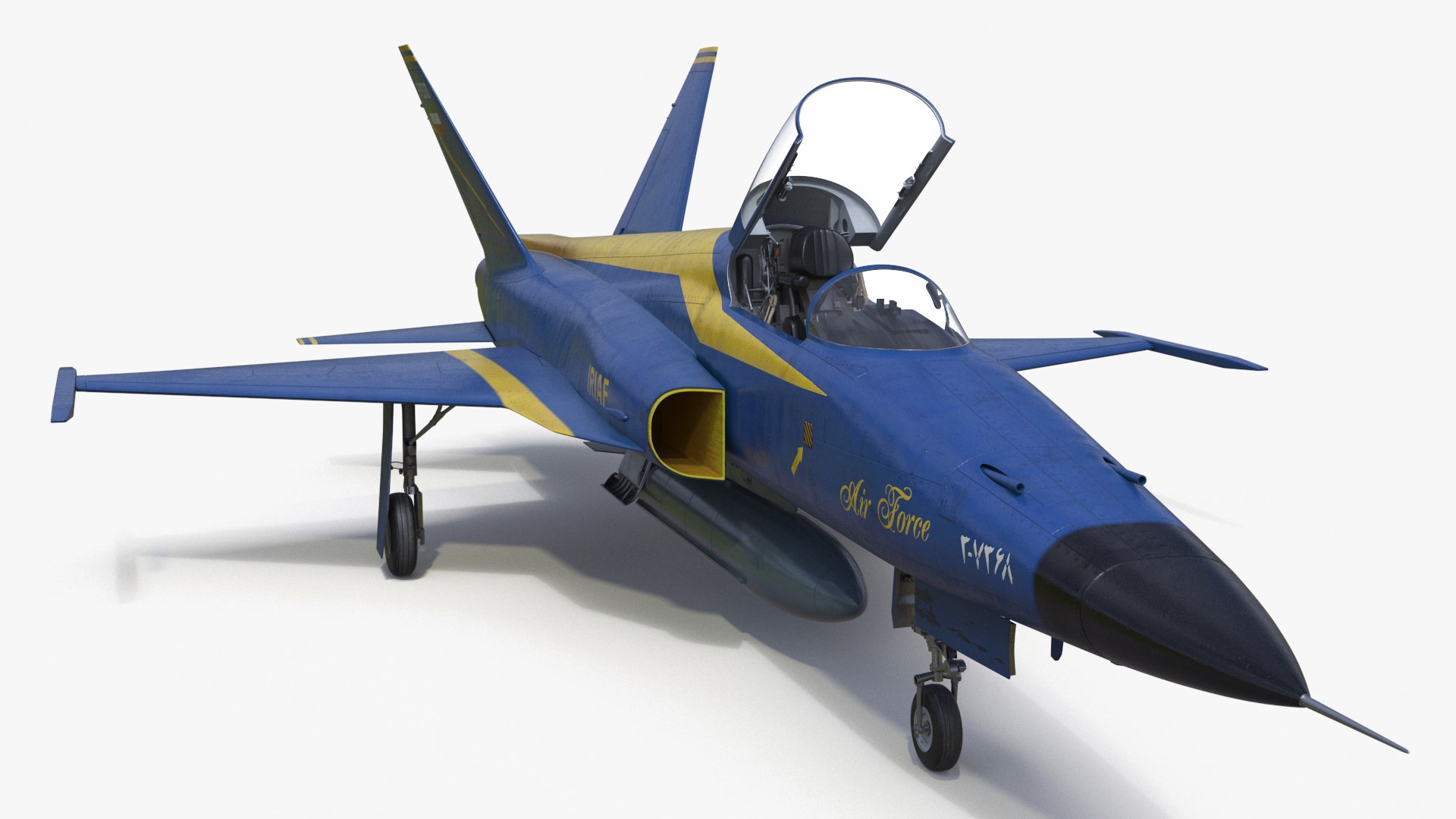 HESA Saeqeh Iranian Combat Aircraft Blue Rigged Model - TurboSquid 2314260