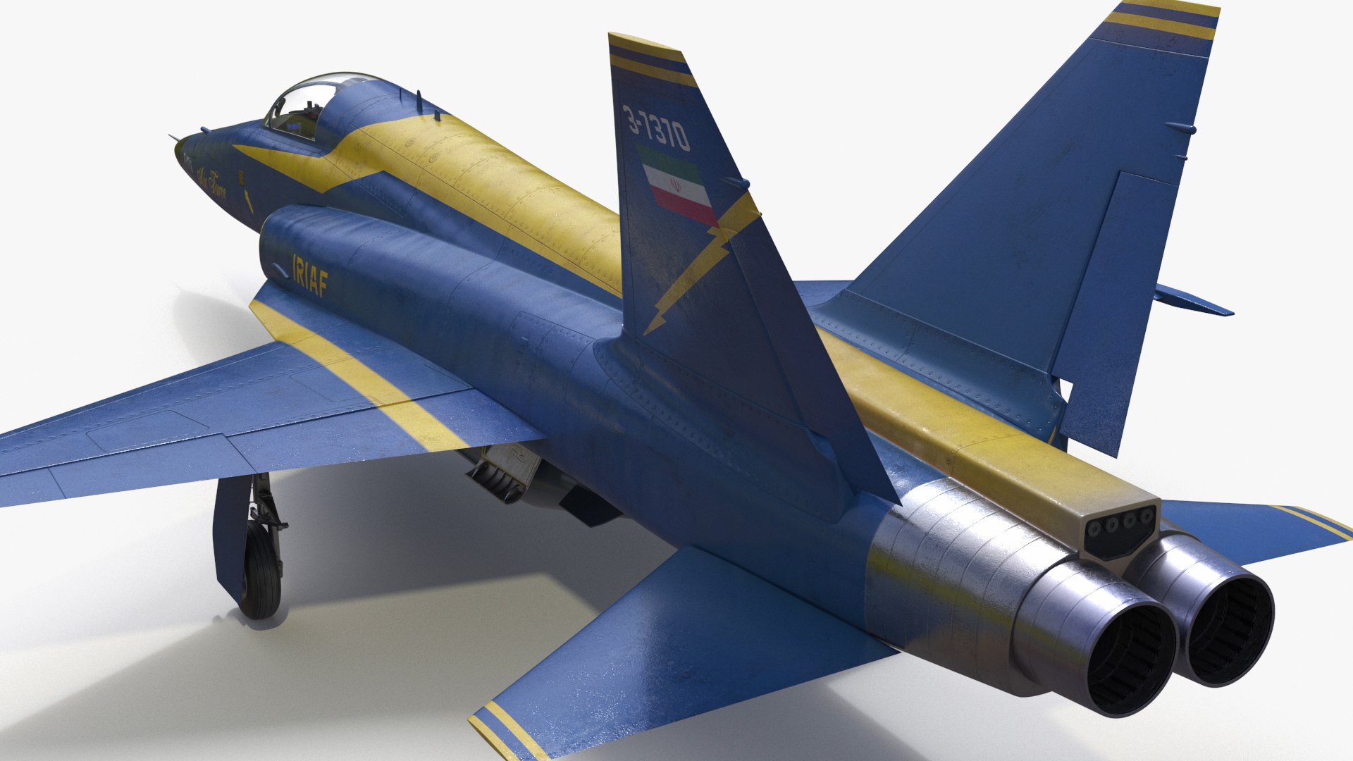 HESA Saeqeh Iranian Combat Aircraft Blue Rigged Model - TurboSquid 2314260