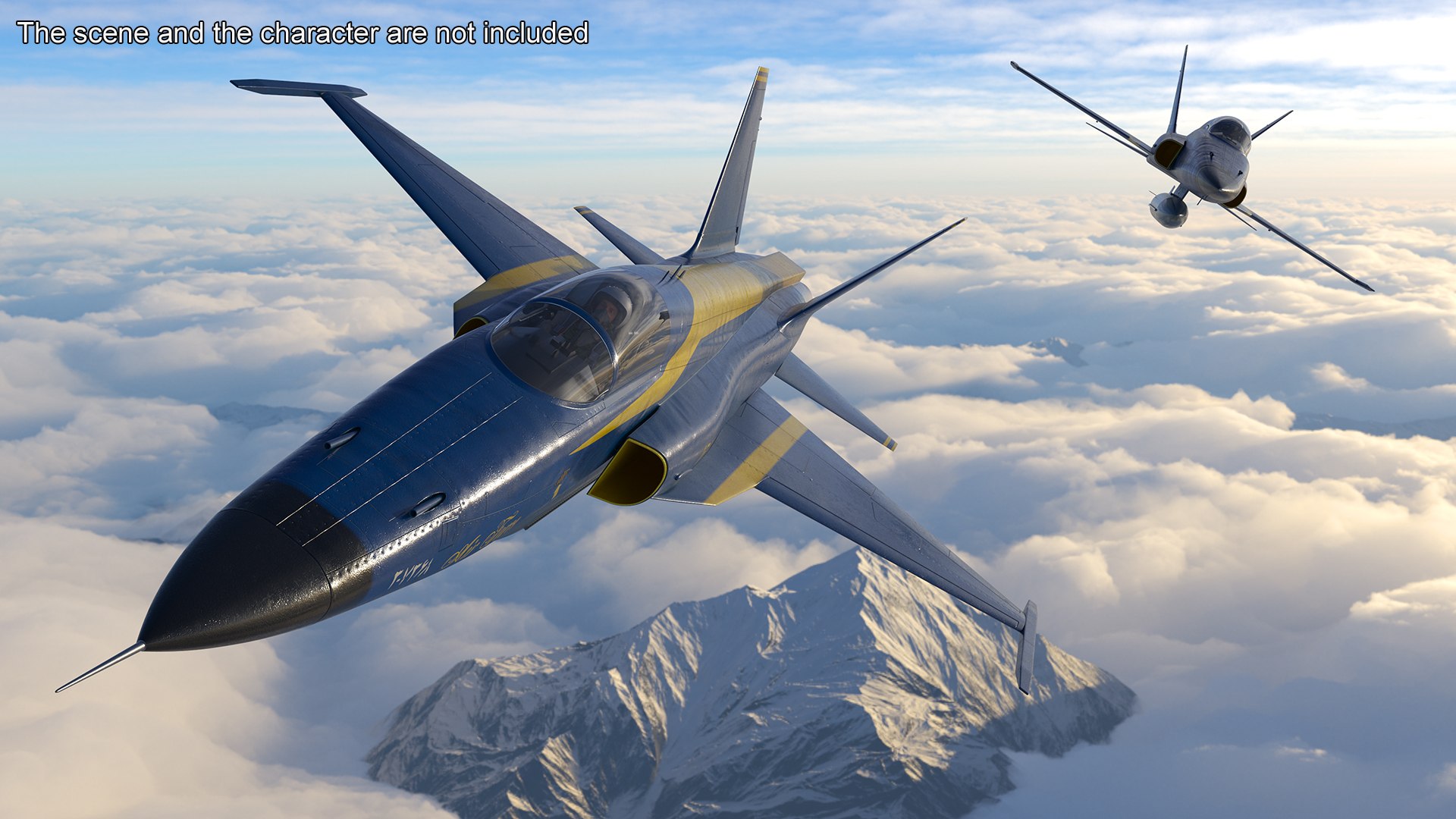 HESA Saeqeh Iranian Combat Aircraft Blue Rigged Model - TurboSquid 2314260