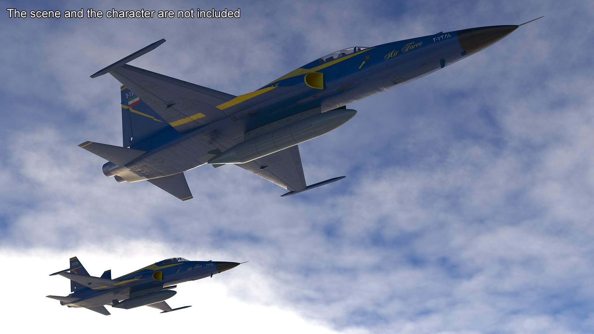 HESA Saeqeh Iranian Combat Aircraft Blue Rigged Model - TurboSquid 2314260