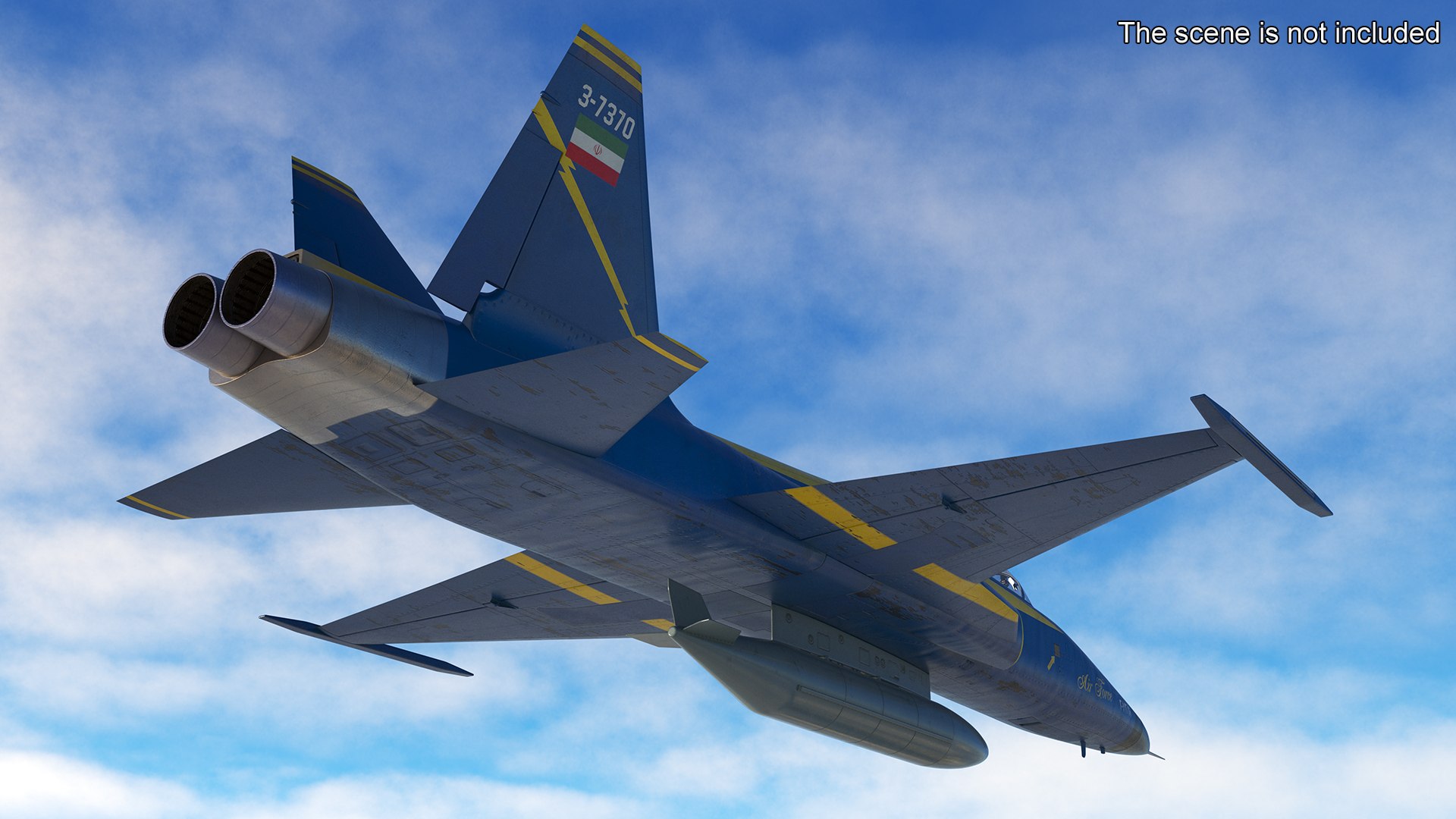 HESA Saeqeh Iranian Combat Aircraft Blue Rigged Model - TurboSquid 2314260