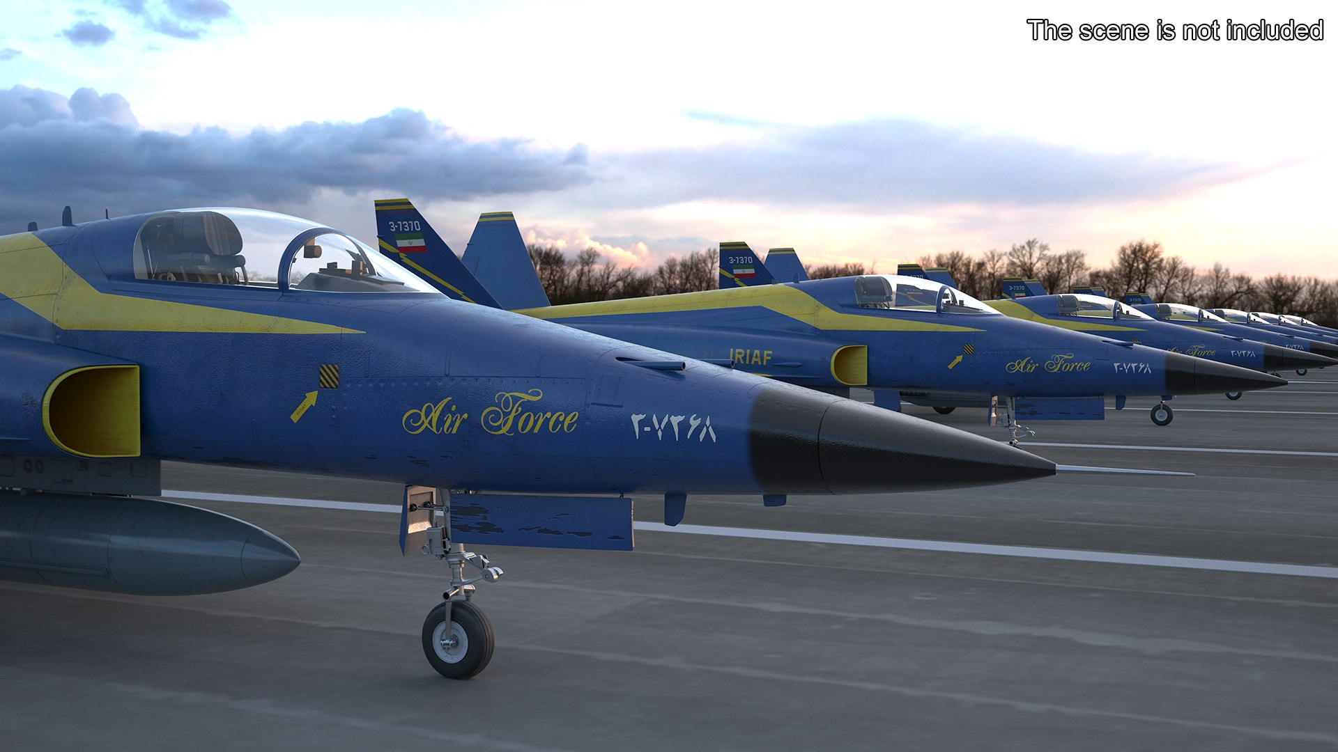 HESA Saeqeh Iranian Combat Aircraft Blue Rigged Model - TurboSquid 2314260