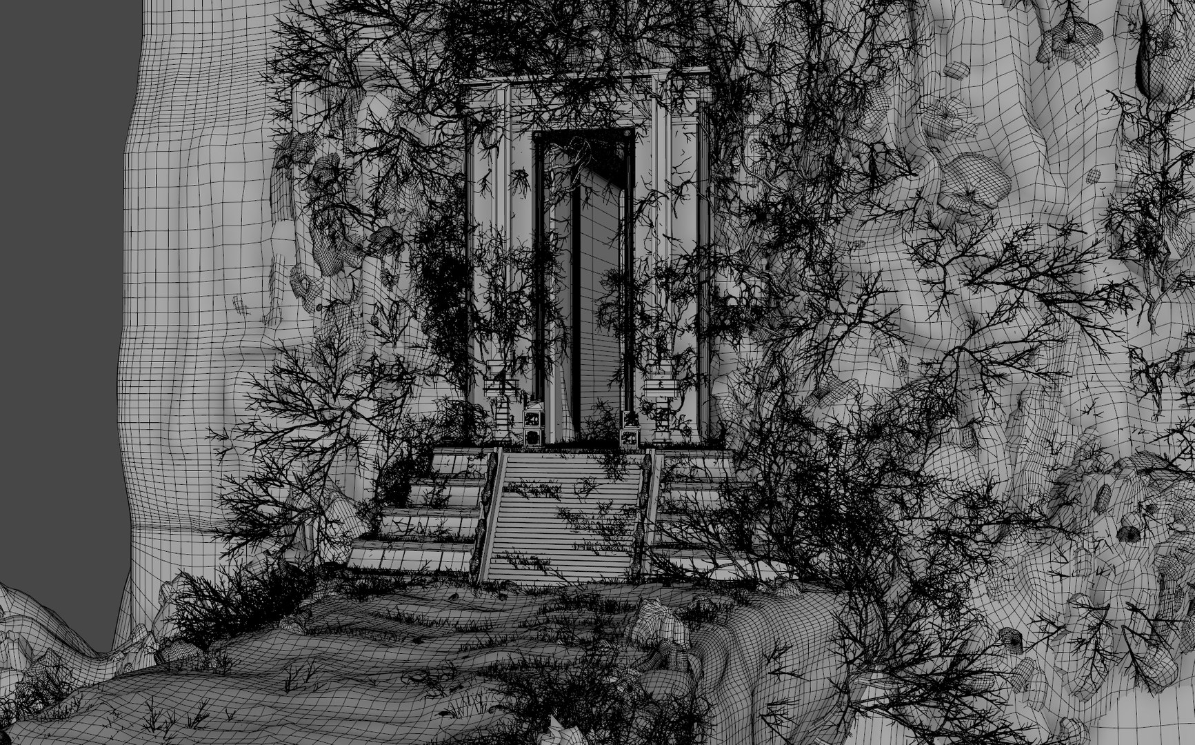 3D Fantasy Rock Mountain Gate Cave Model - TurboSquid 1782727