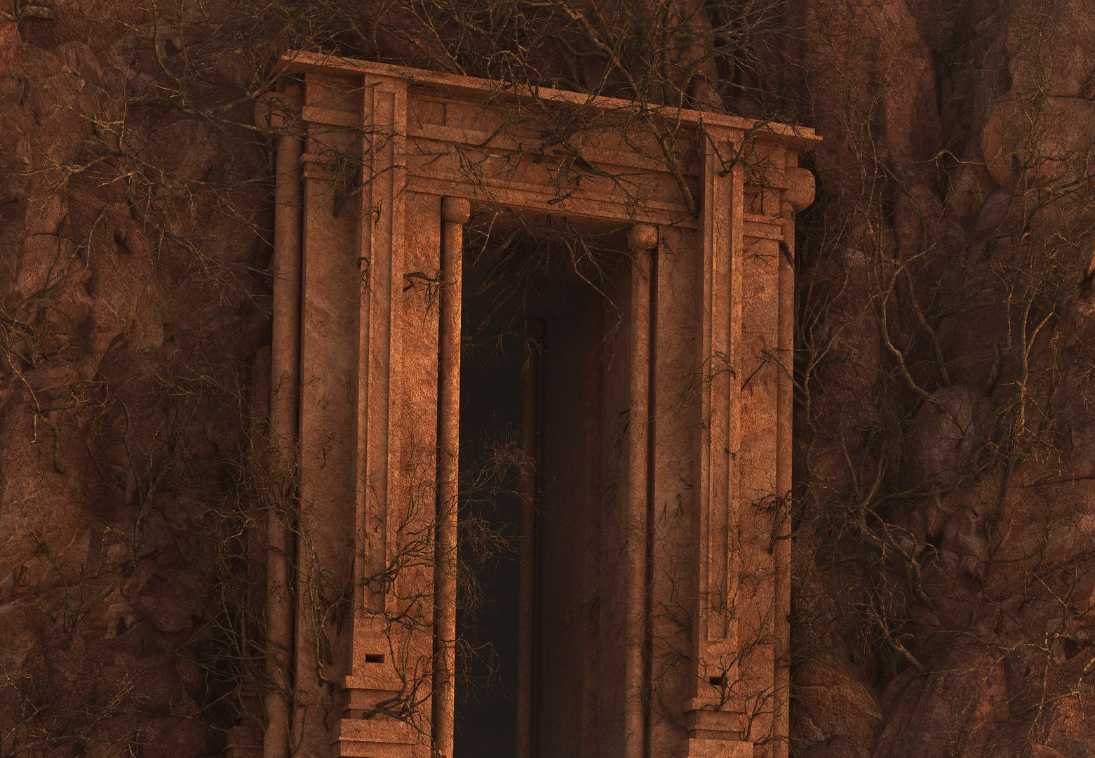 3D Fantasy Rock Mountain Gate Cave Model - TurboSquid 1782727