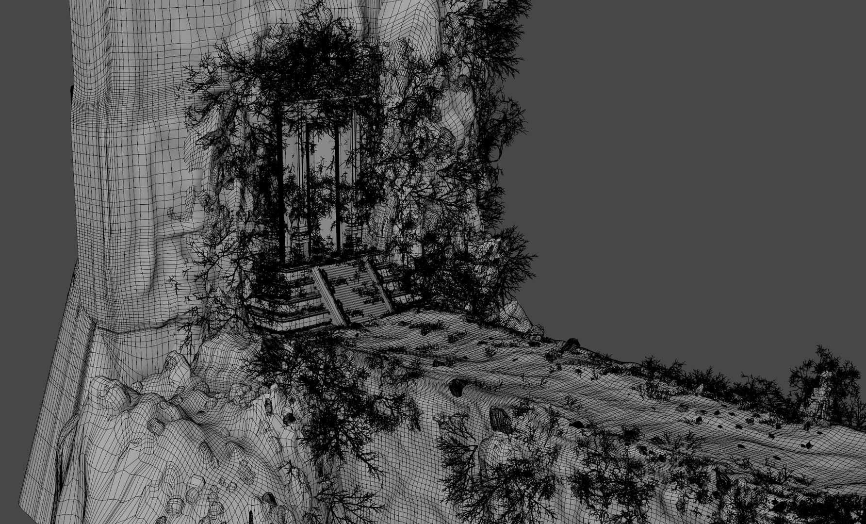 3D Fantasy Rock Mountain Gate Cave Model - TurboSquid 1782727