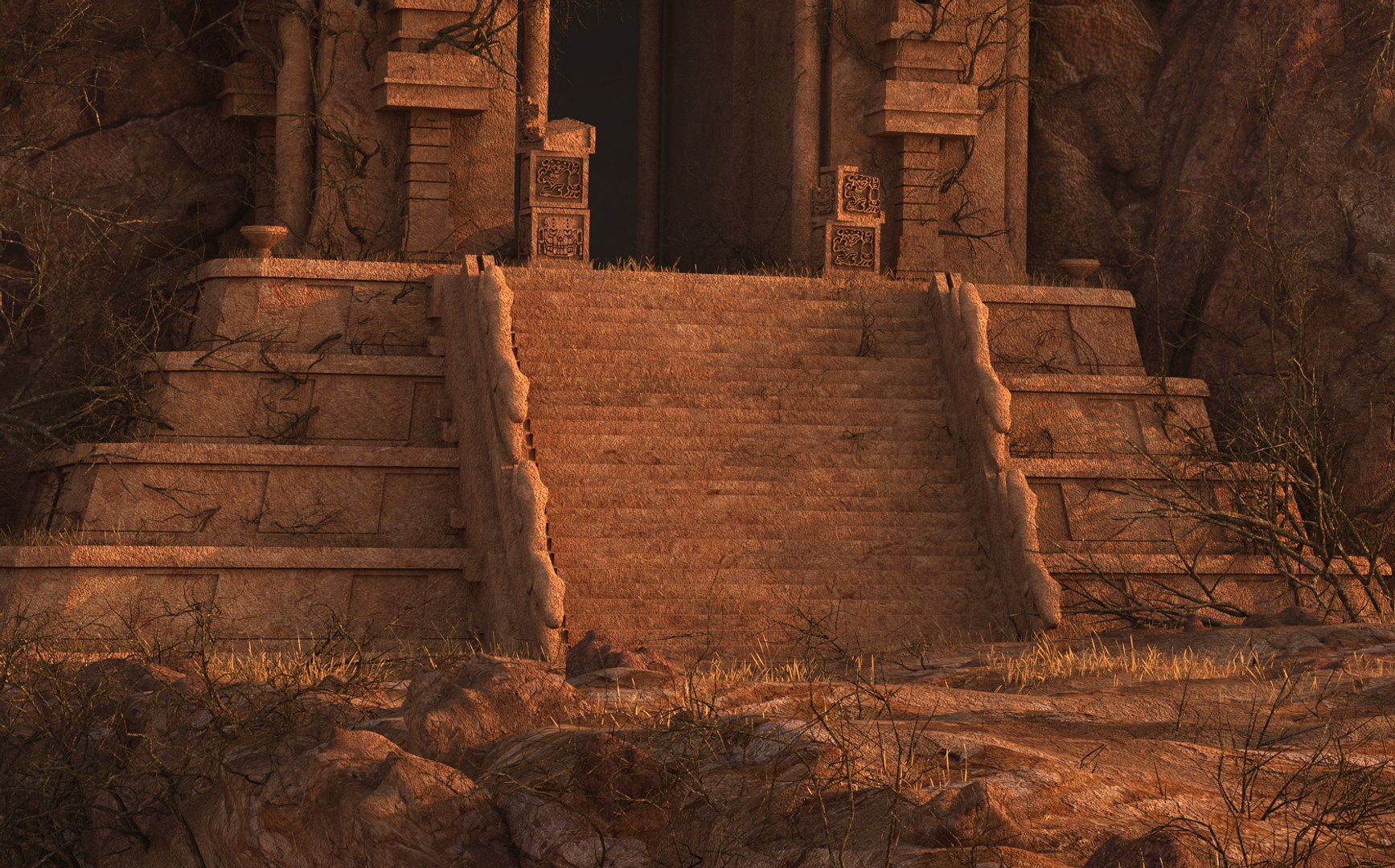 3D Fantasy Rock Mountain Gate Cave Model - TurboSquid 1782727