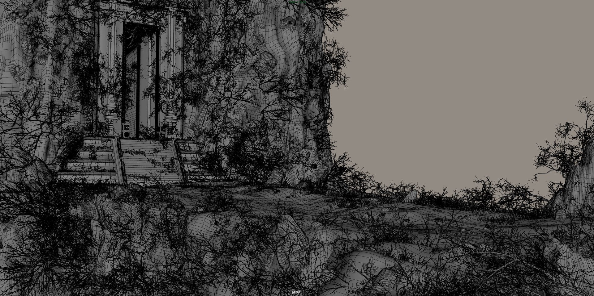 3D Fantasy Rock Mountain Gate Cave Model - TurboSquid 1782727