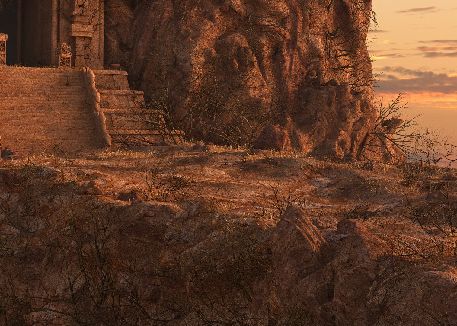 3D Fantasy Rock Mountain Gate Cave Model - TurboSquid 1782727