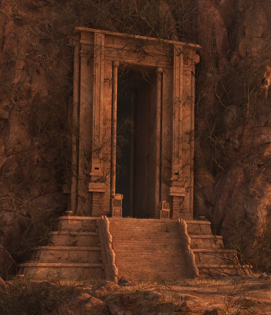 3D Fantasy Rock Mountain Gate Cave Model - TurboSquid 1782727