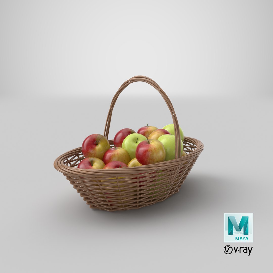 3D real apples basket - TurboSquid 1327191