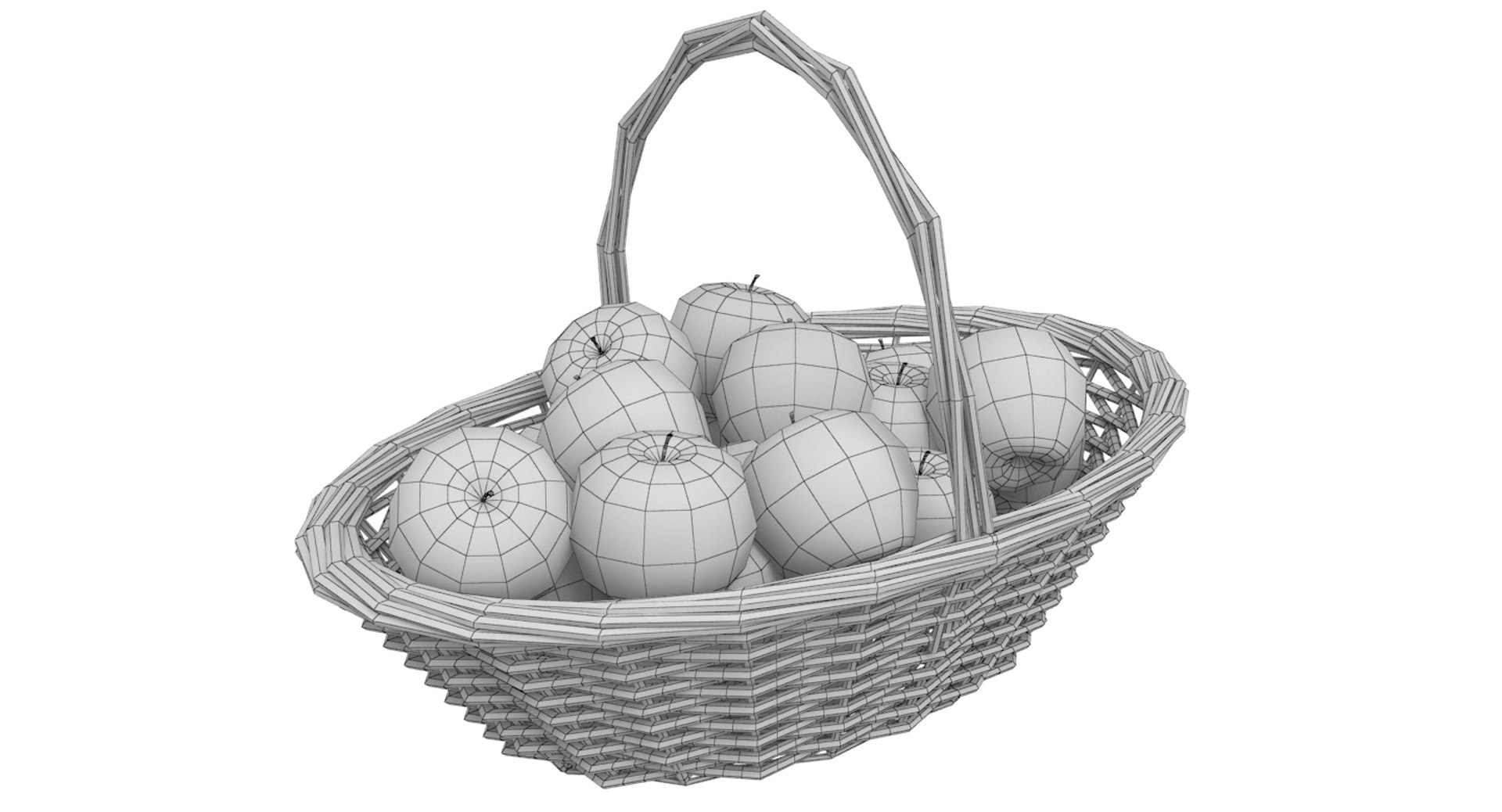 3D real apples basket - TurboSquid 1327191