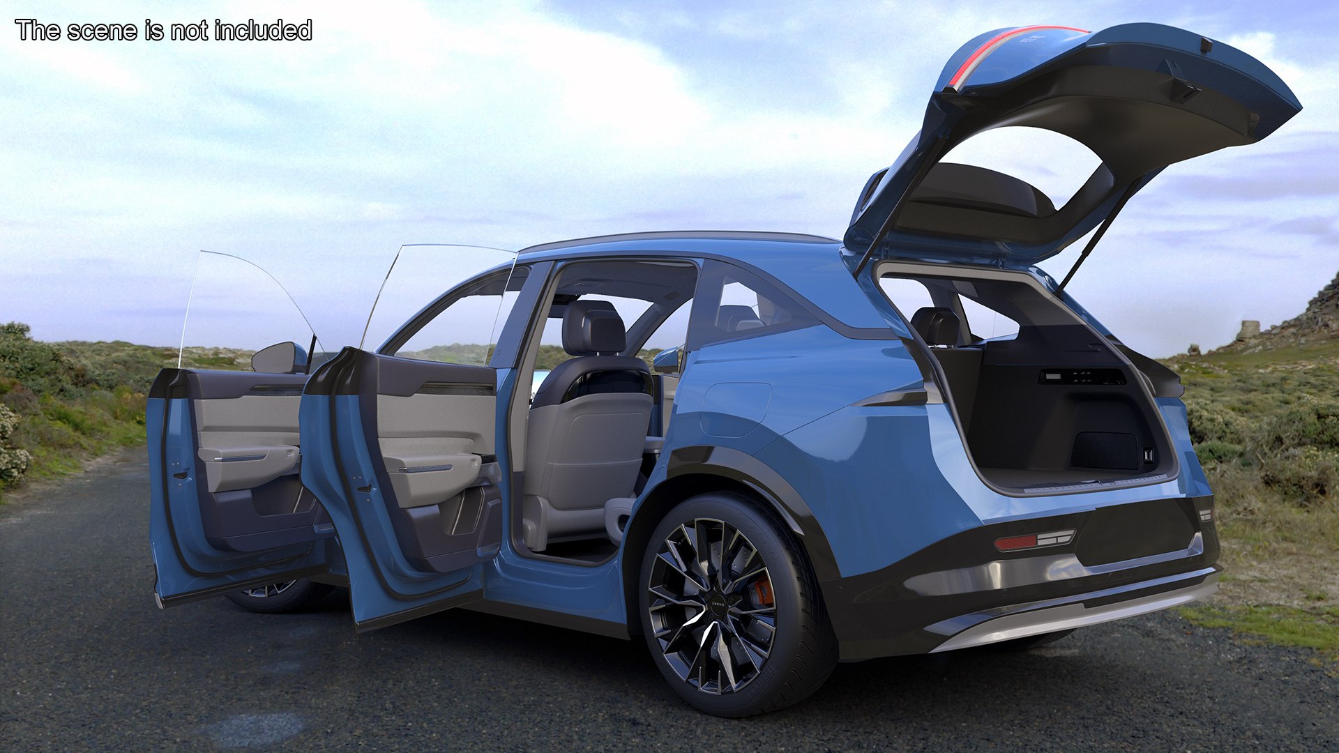 Zeekr 7X Modern Ocean Blue Crossover Rigged 3D Model - TurboSquid 2396135