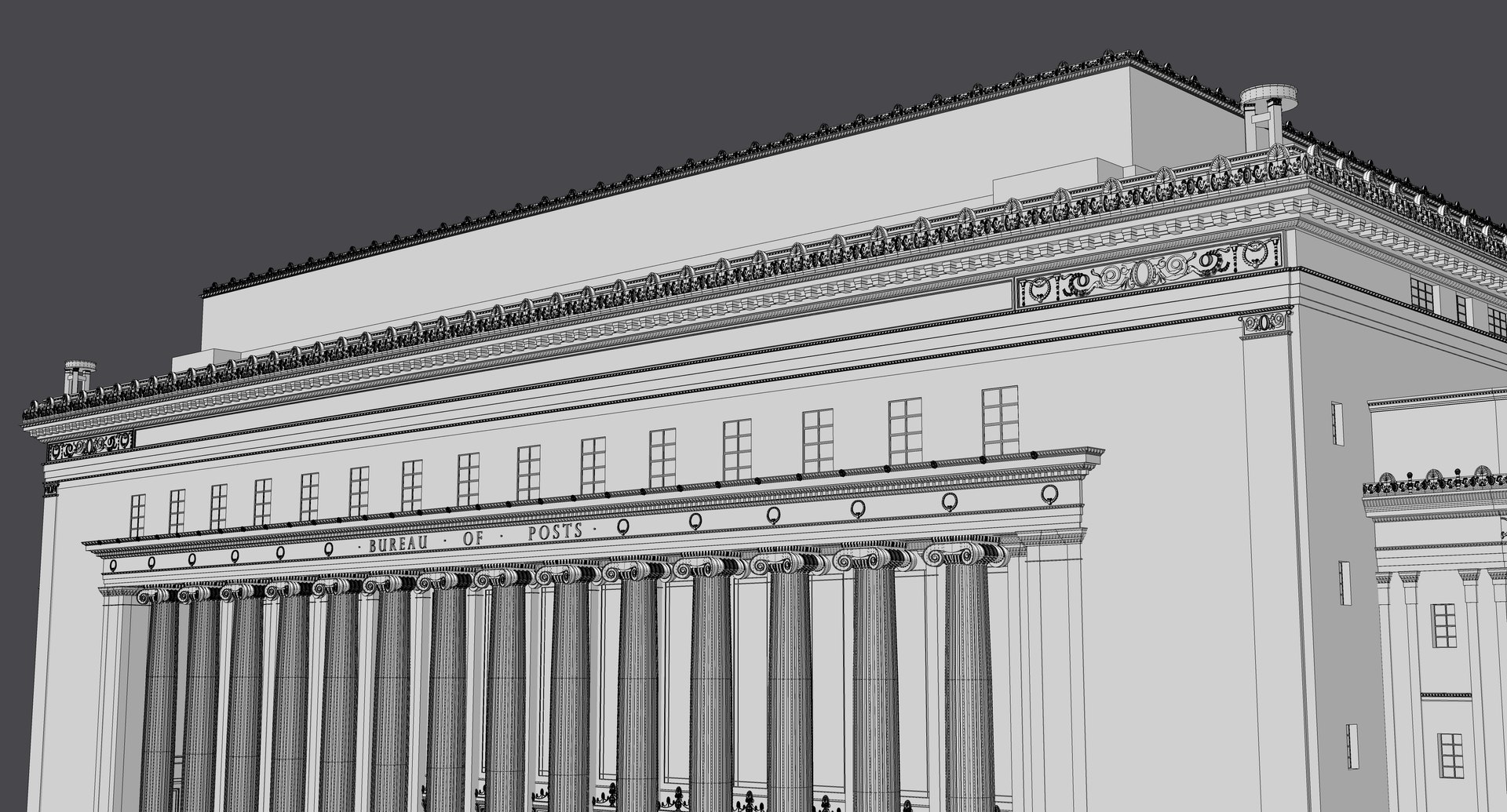 Neoclassical Manila Post Office Building 3D - TurboSquid 2081598