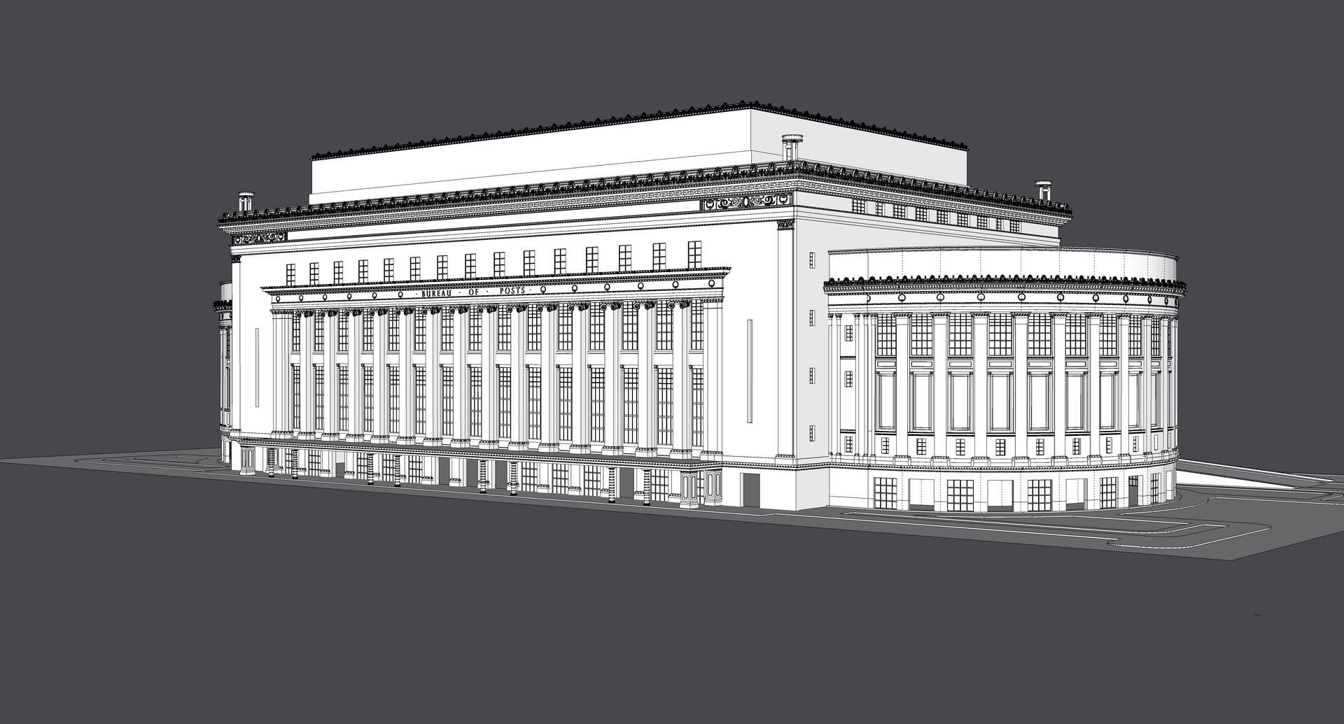 Neoclassical Manila Post Office Building 3D - TurboSquid 2081598