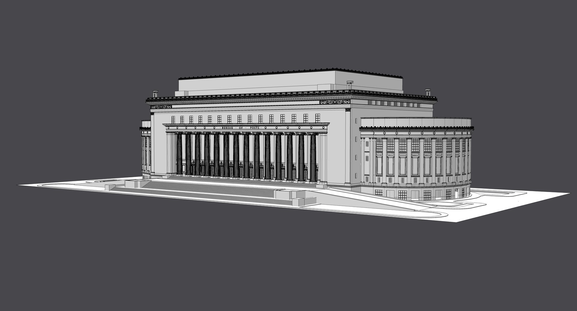 Neoclassical Manila Post Office Building 3D - TurboSquid 2081598