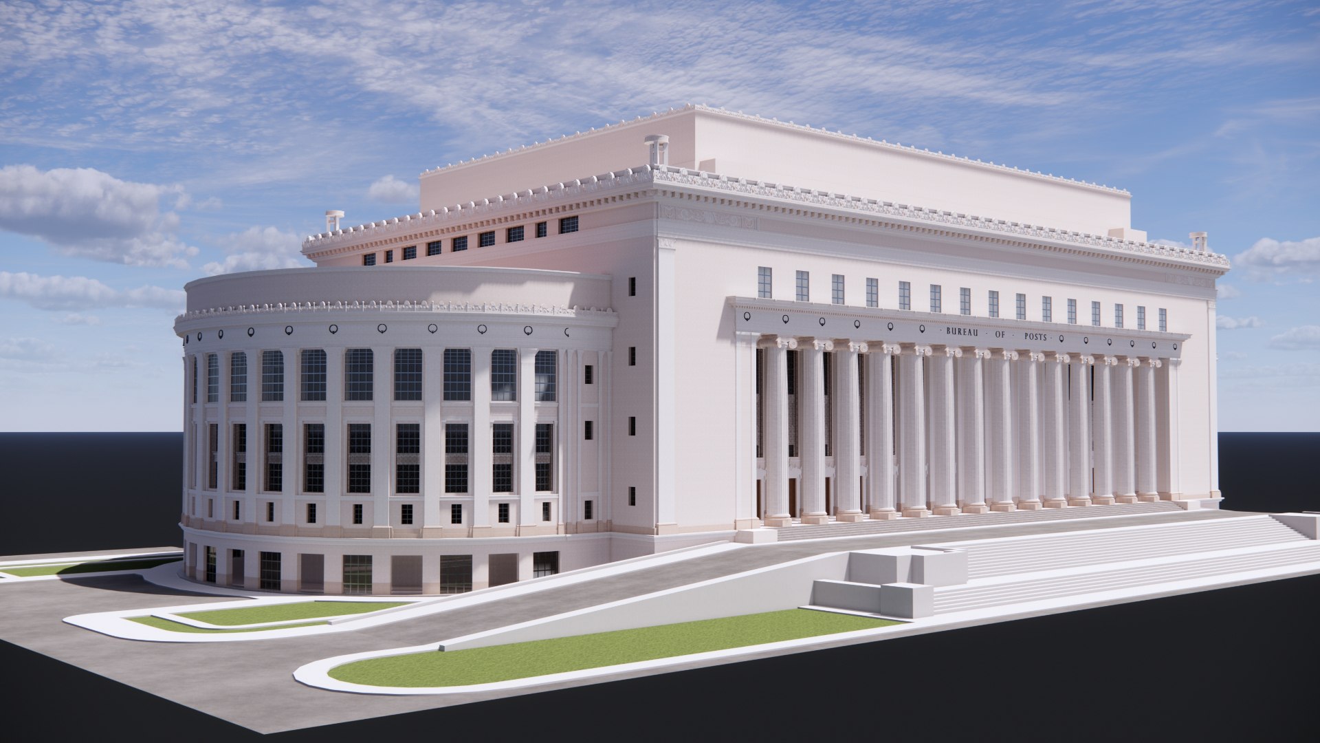 Neoclassical Manila Post Office Building 3D - TurboSquid 2081598