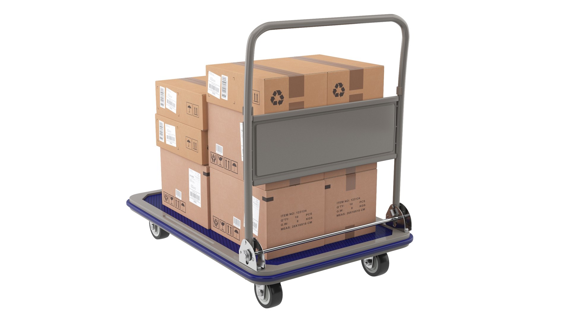 3D Transport Trolley With Cargo - TurboSquid 1991975