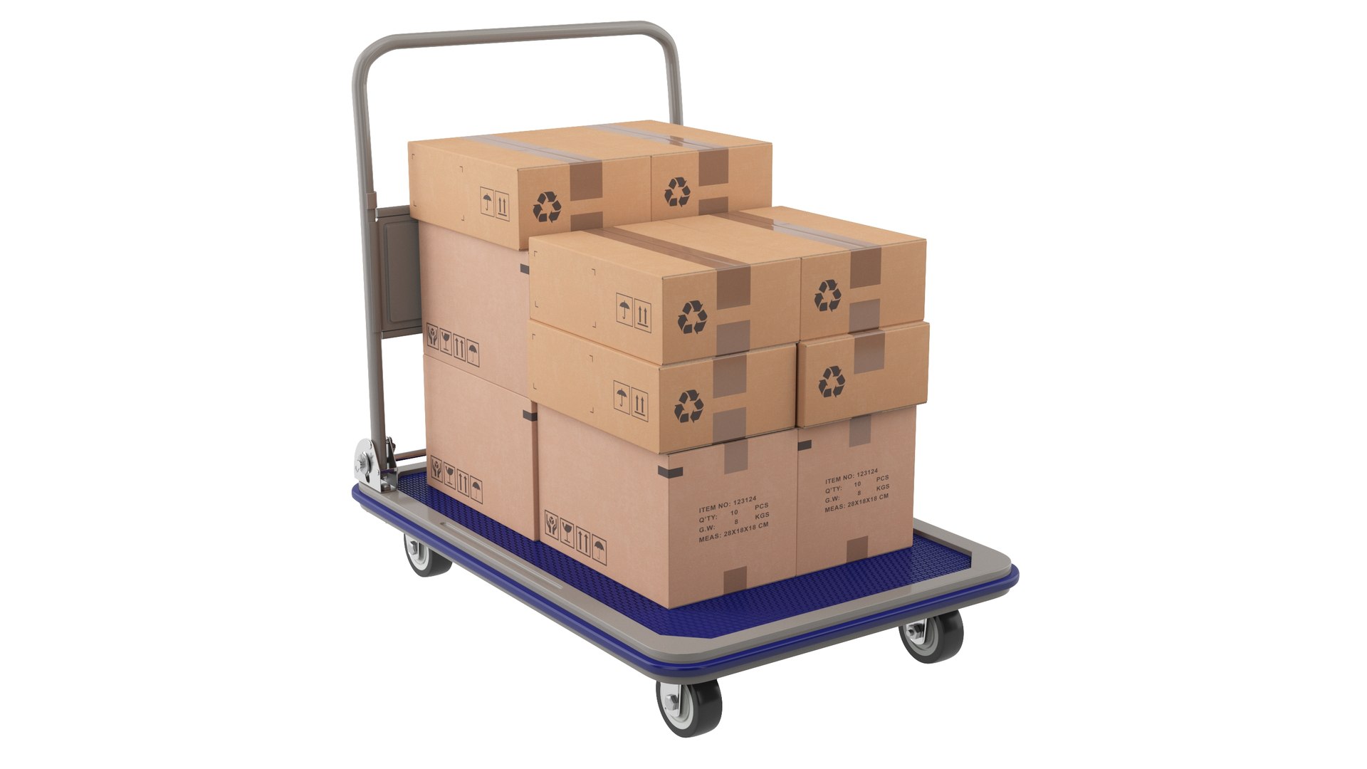 3D Transport Trolley With Cargo - TurboSquid 1991975
