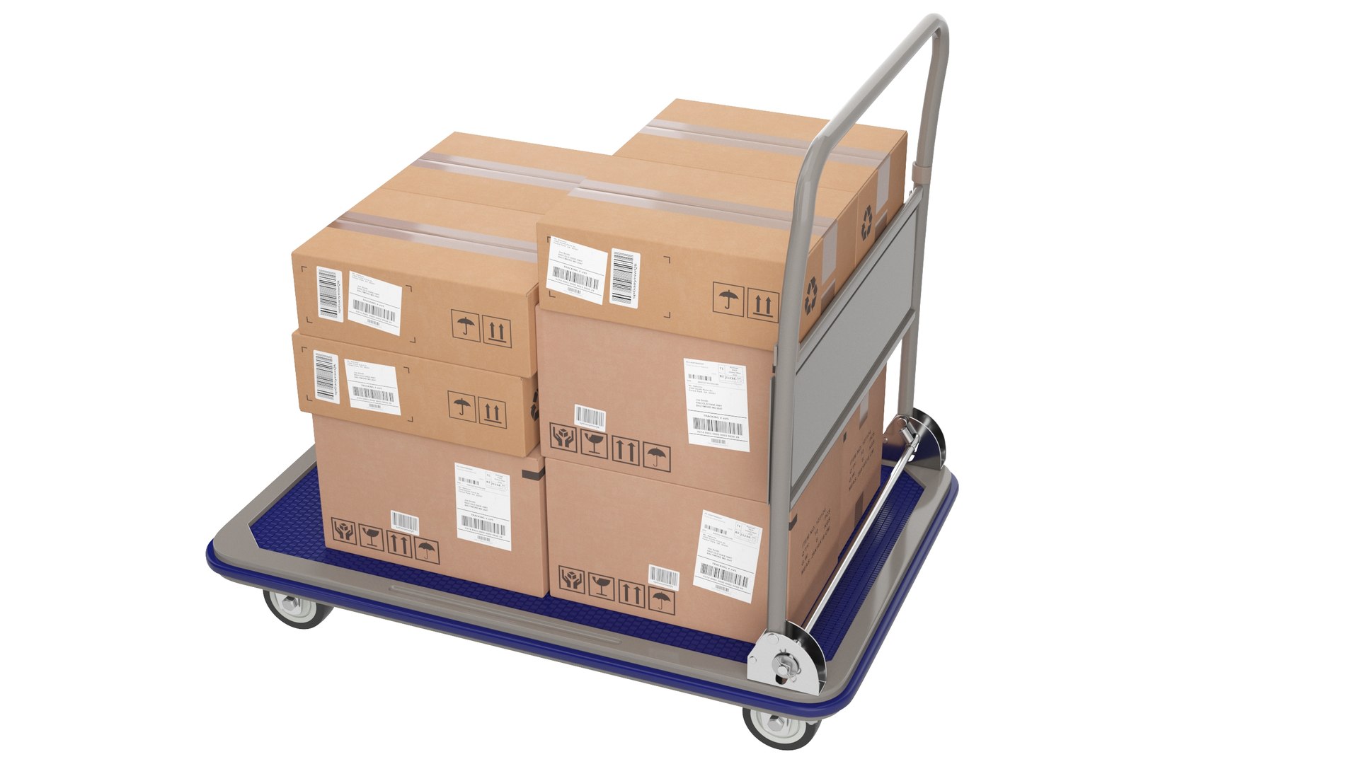 3D Transport Trolley With Cargo - TurboSquid 1991975