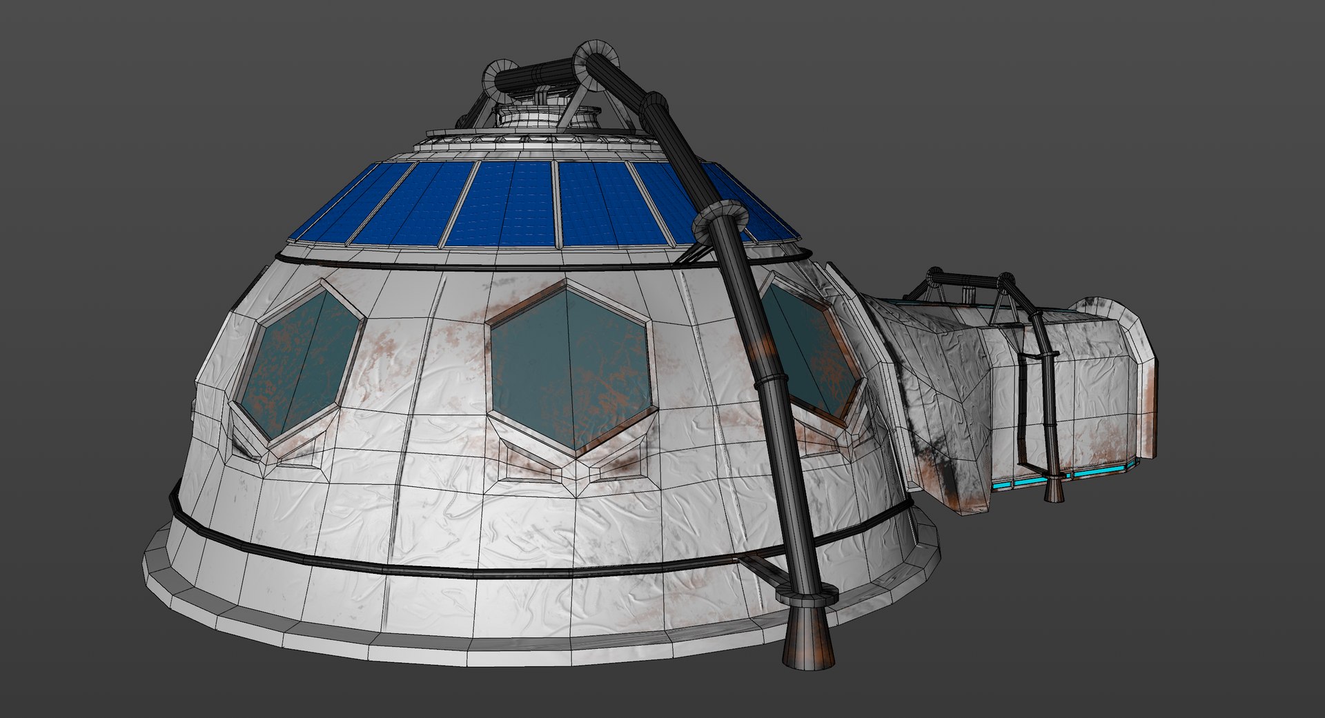 Game ready mMars colony part one futuristic space modul model ...