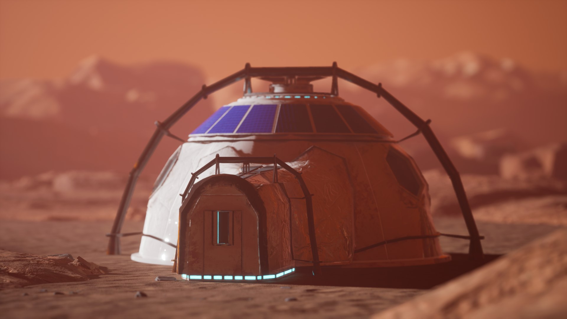 Game ready mMars colony part one futuristic space modul model ...