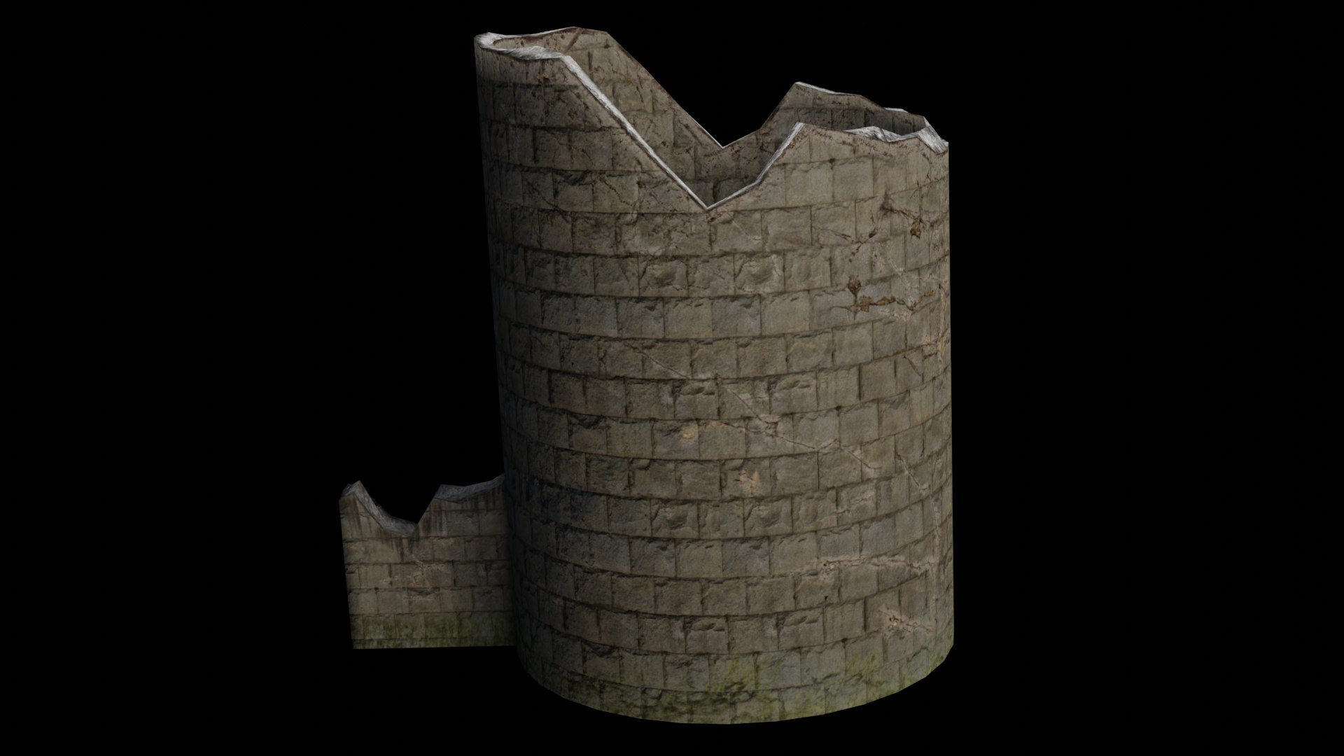 3D Ruined Tower - TurboSquid 2125874