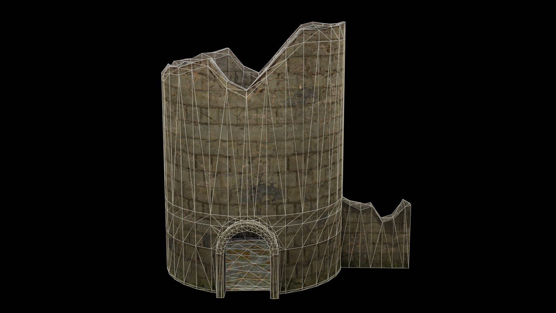 3D Ruined Tower - TurboSquid 2125874