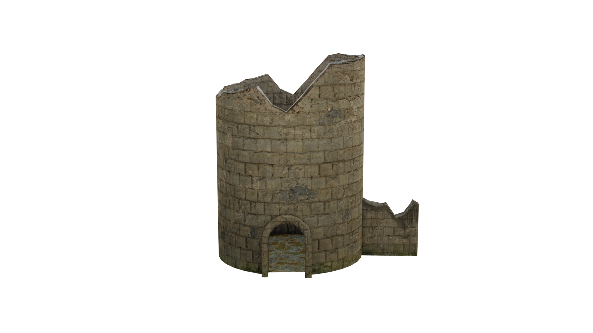 3D Ruined Tower - TurboSquid 2125874