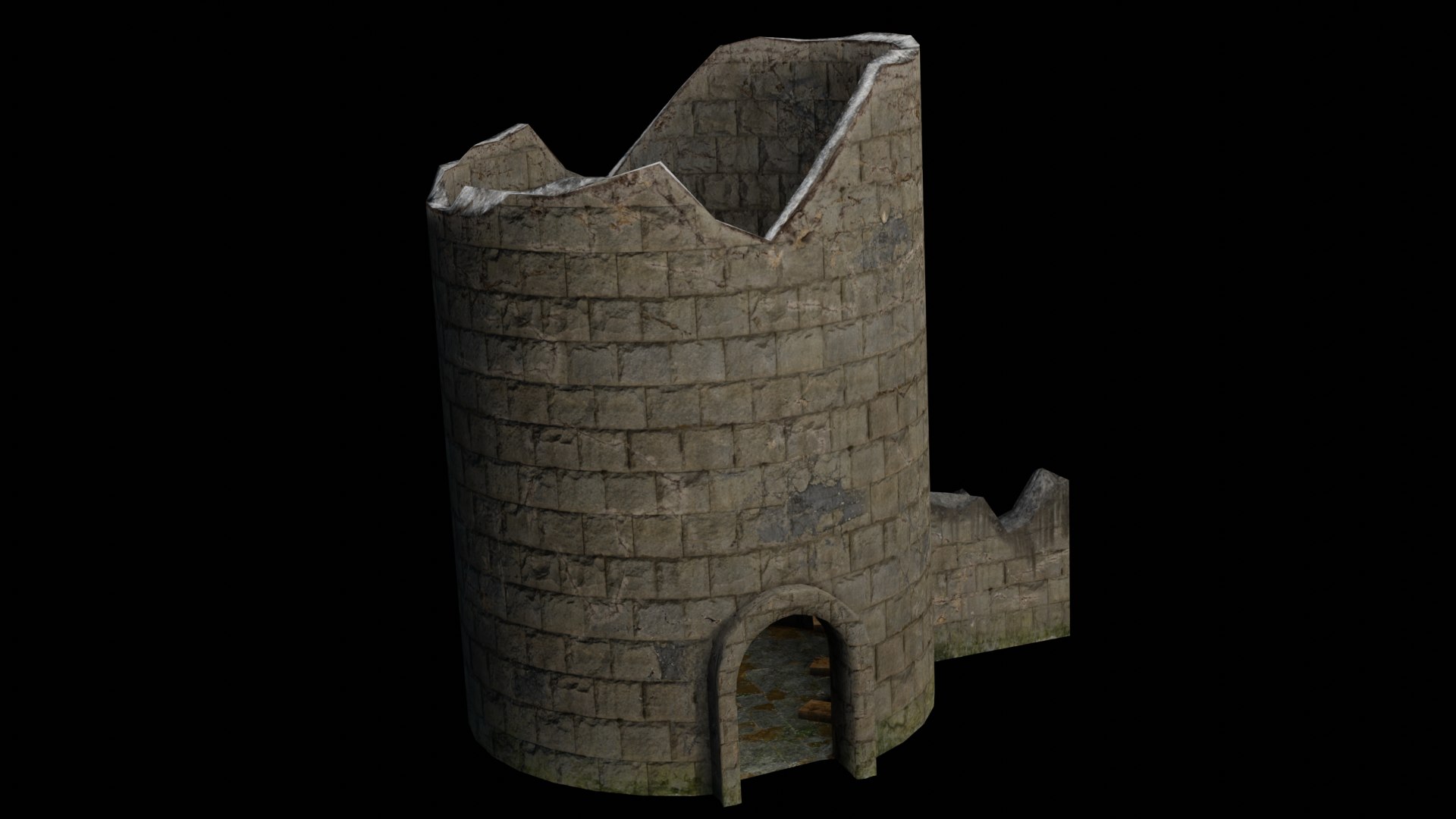 3D Ruined Tower - TurboSquid 2125874