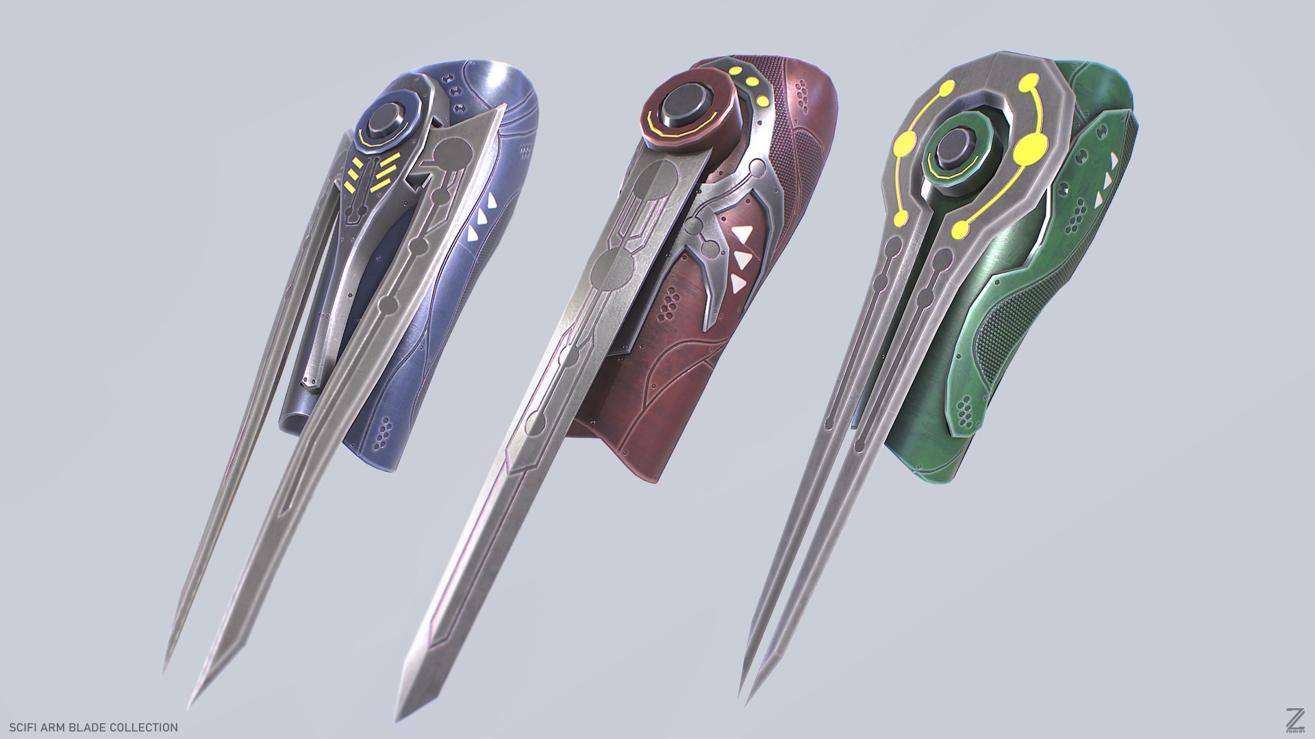 Scifi Arm Blade Collection 3D Model - TurboSquid 2236357