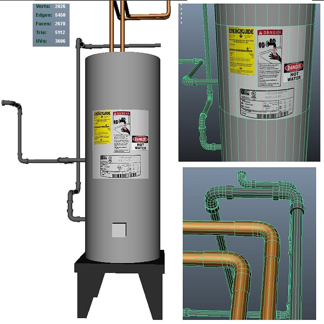 Hot Water Heater 3D Model - TurboSquid 1259726