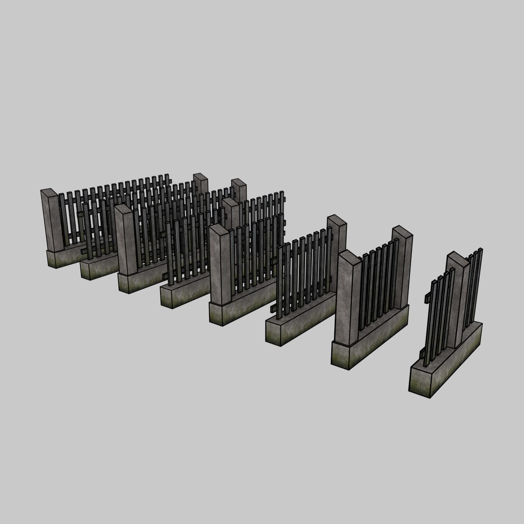 3d model modular fence pack