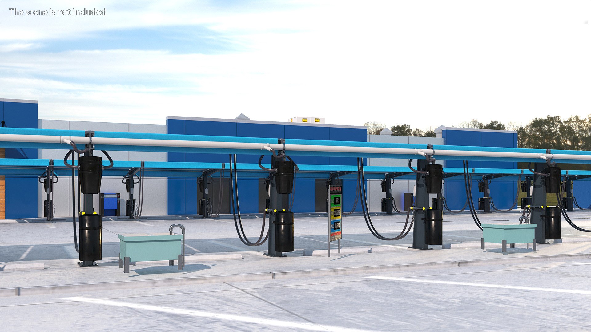 3D model Blue Car Wash Building - TurboSquid 2055926