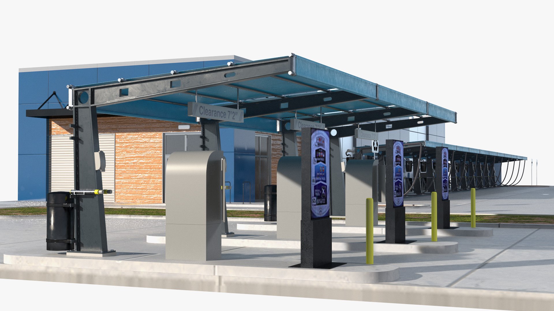 3D model Blue Car Wash Building - TurboSquid 2055926