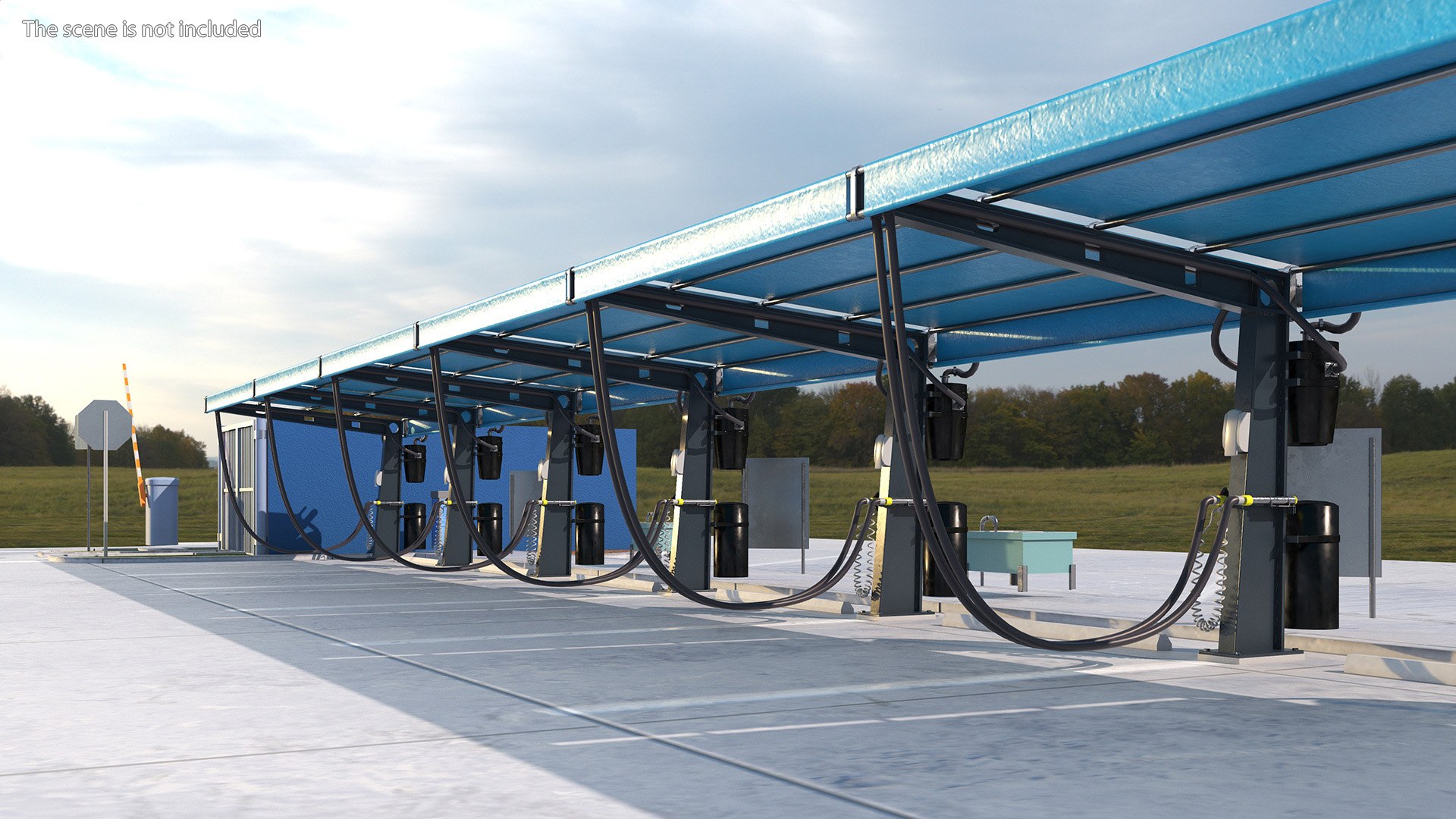 3D model Blue Car Wash Building - TurboSquid 2055926