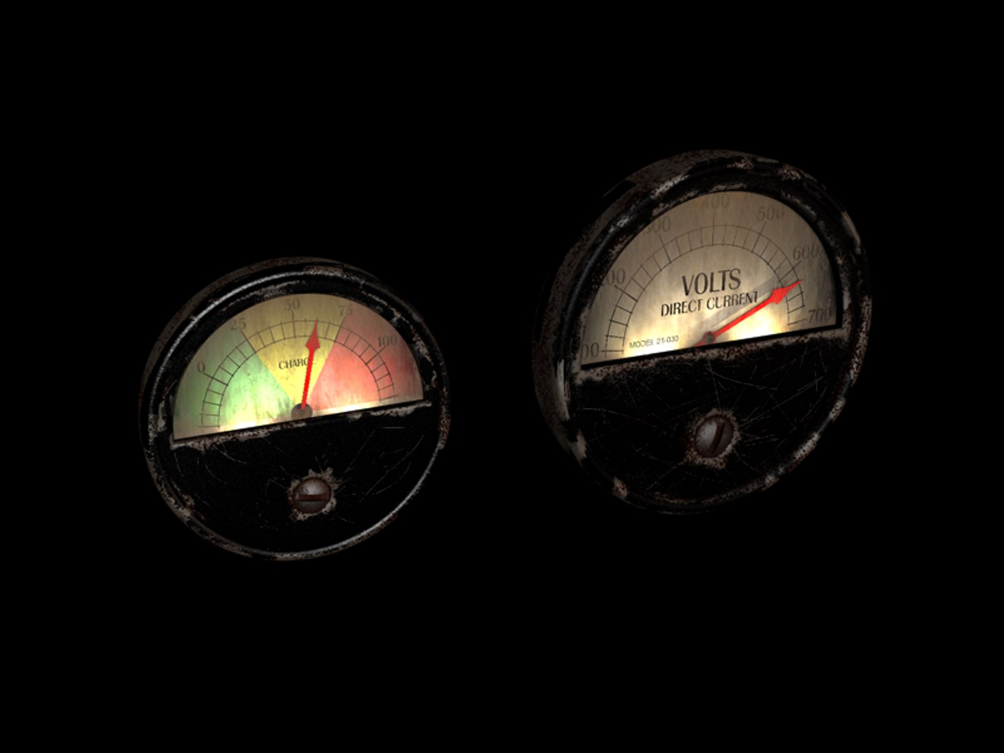 3d c4d retro meters steampunk