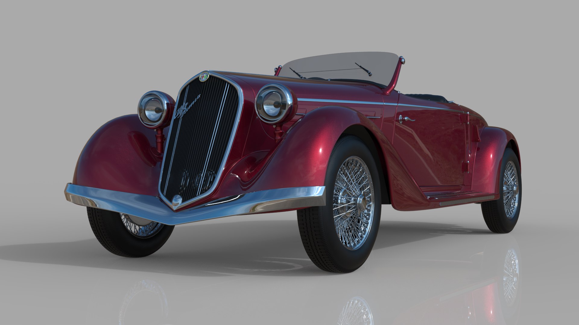 Alfa-Romeo 6C 2300 S Touring Pescara Spider 3D model - TurboSquid 1996208
