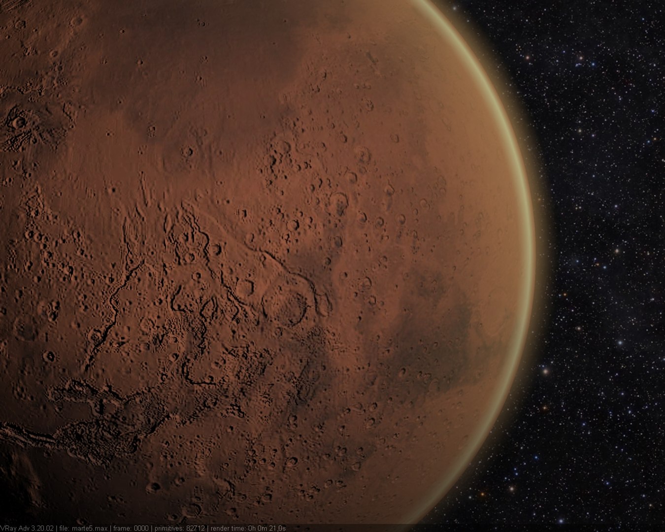 3d Model Of Realistic Mars Planet Atmosphere