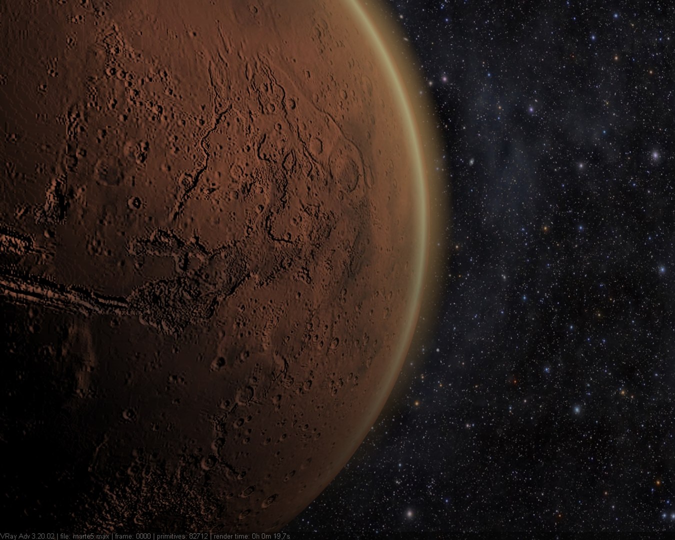 3d Model Of Realistic Mars Planet Atmosphere