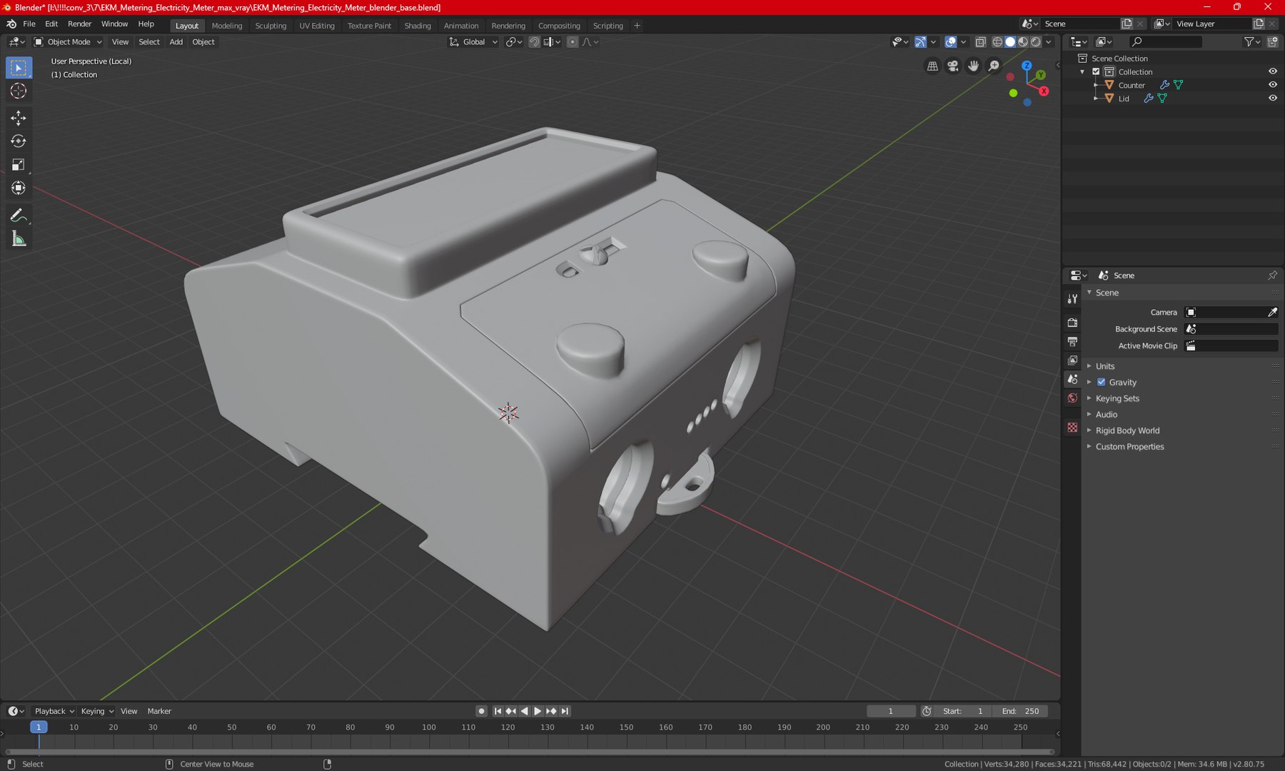 3D Model EKM Metering Electricity Meter - TurboSquid 2052599
