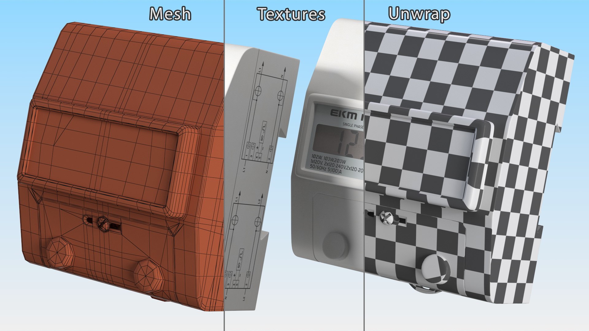 3D Model EKM Metering Electricity Meter - TurboSquid 2052599