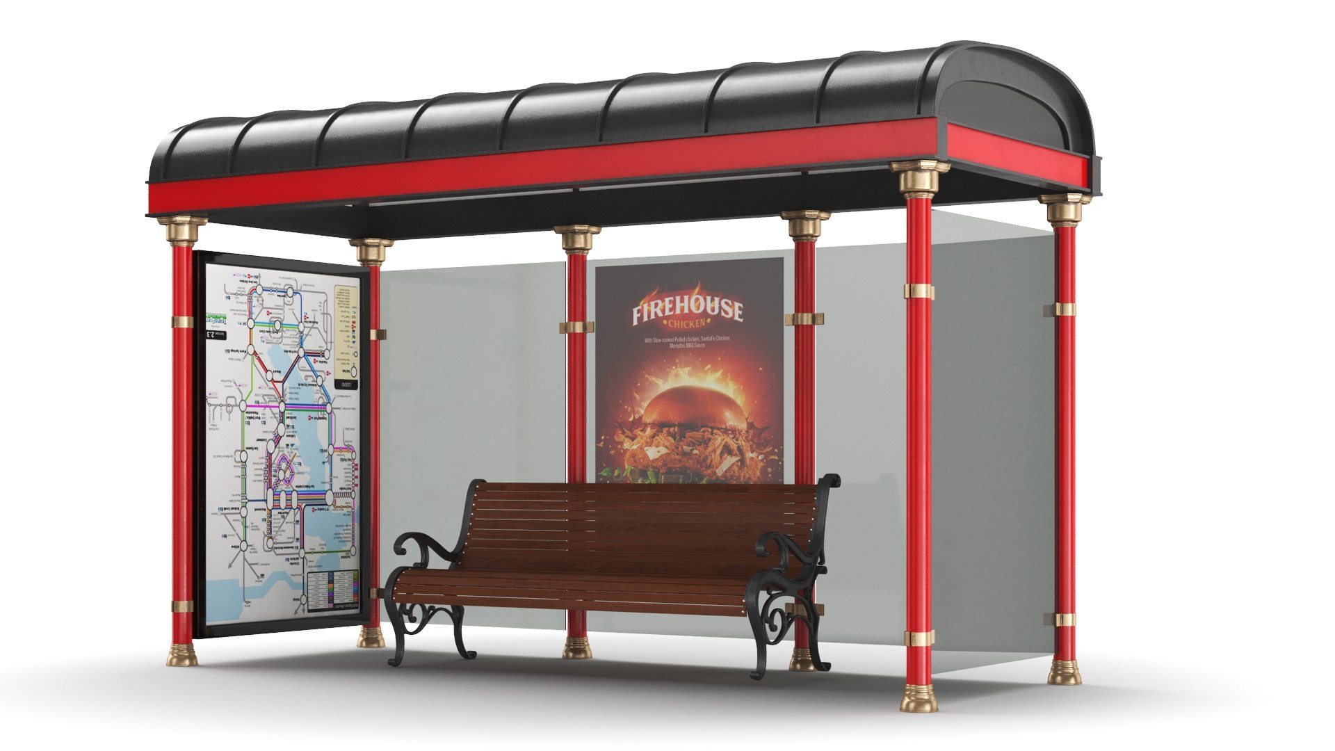 3D Classic Bus Stop - TurboSquid 1745817