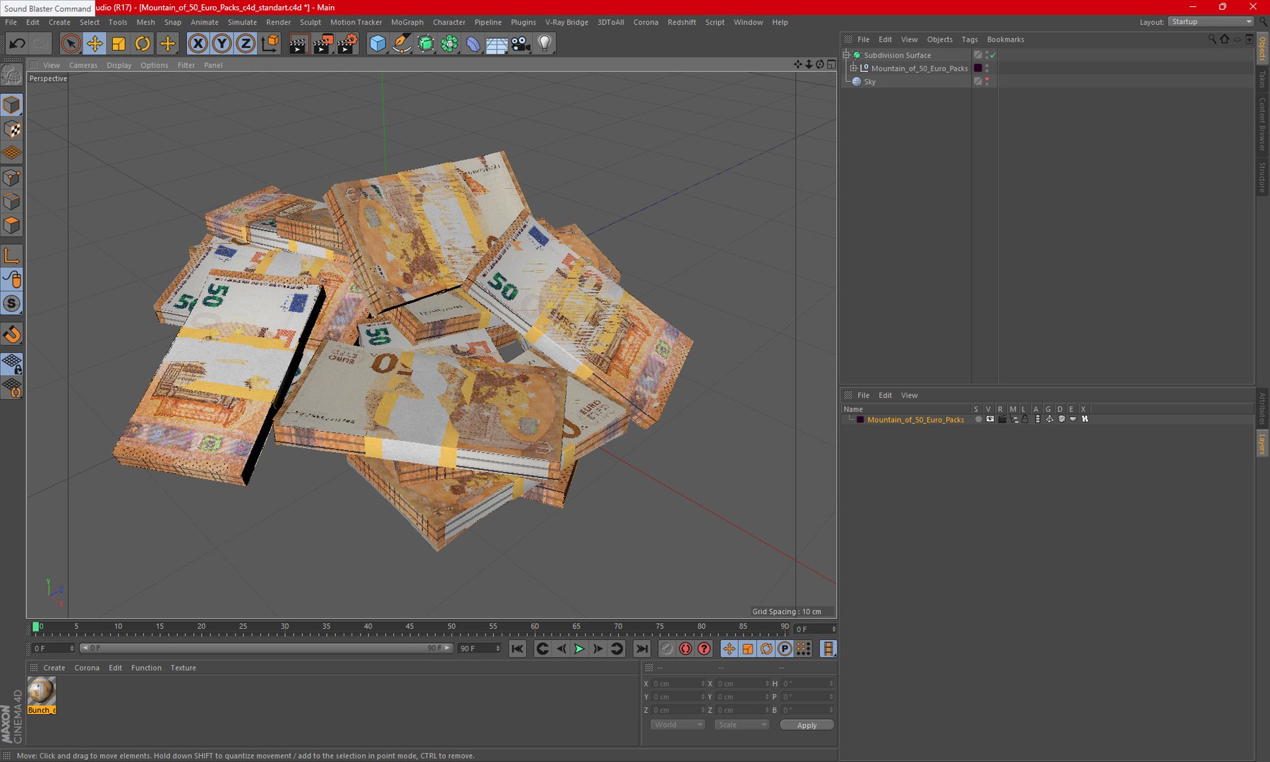 3D Mountain Of 50 Euro Packs - TurboSquid 2146617