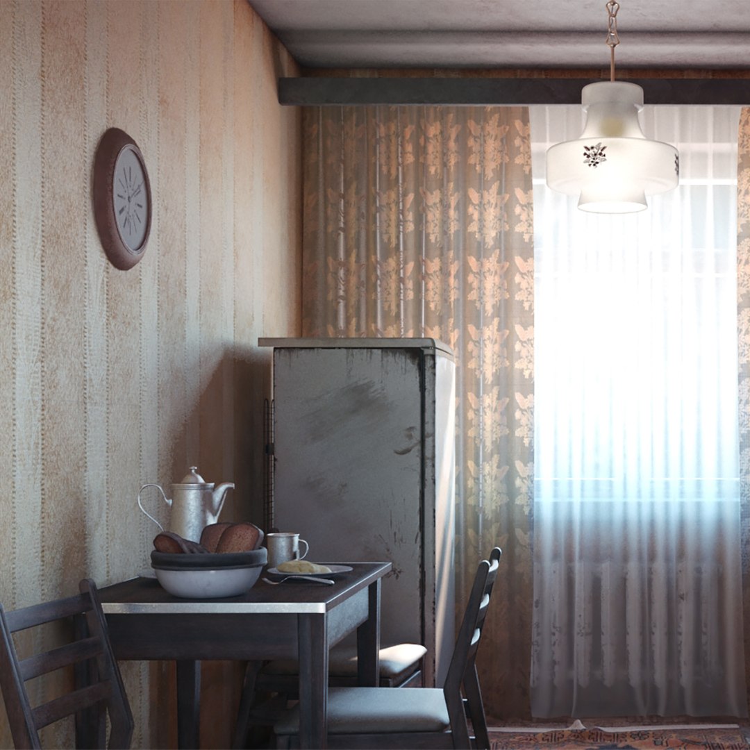 Old Kitchen Vintage 3D Model - TurboSquid 2254105