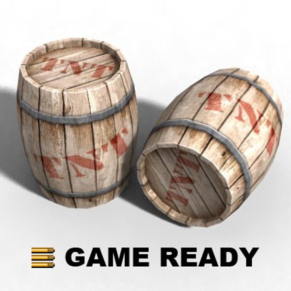 modelo 3d Low Poly - Barril de madera, explosivo - TurboSquid 498083