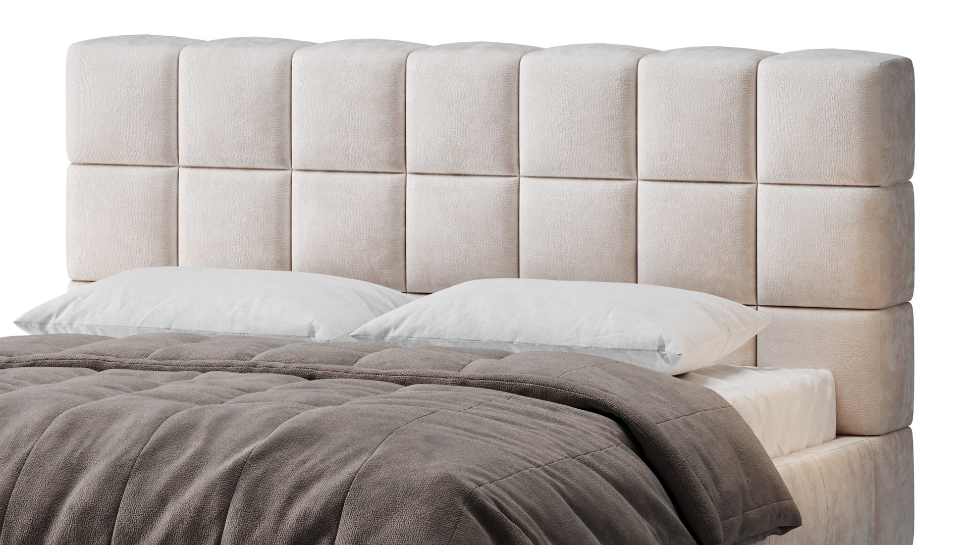 3D White-velvet-minimalist-bed Model - TurboSquid 2297792