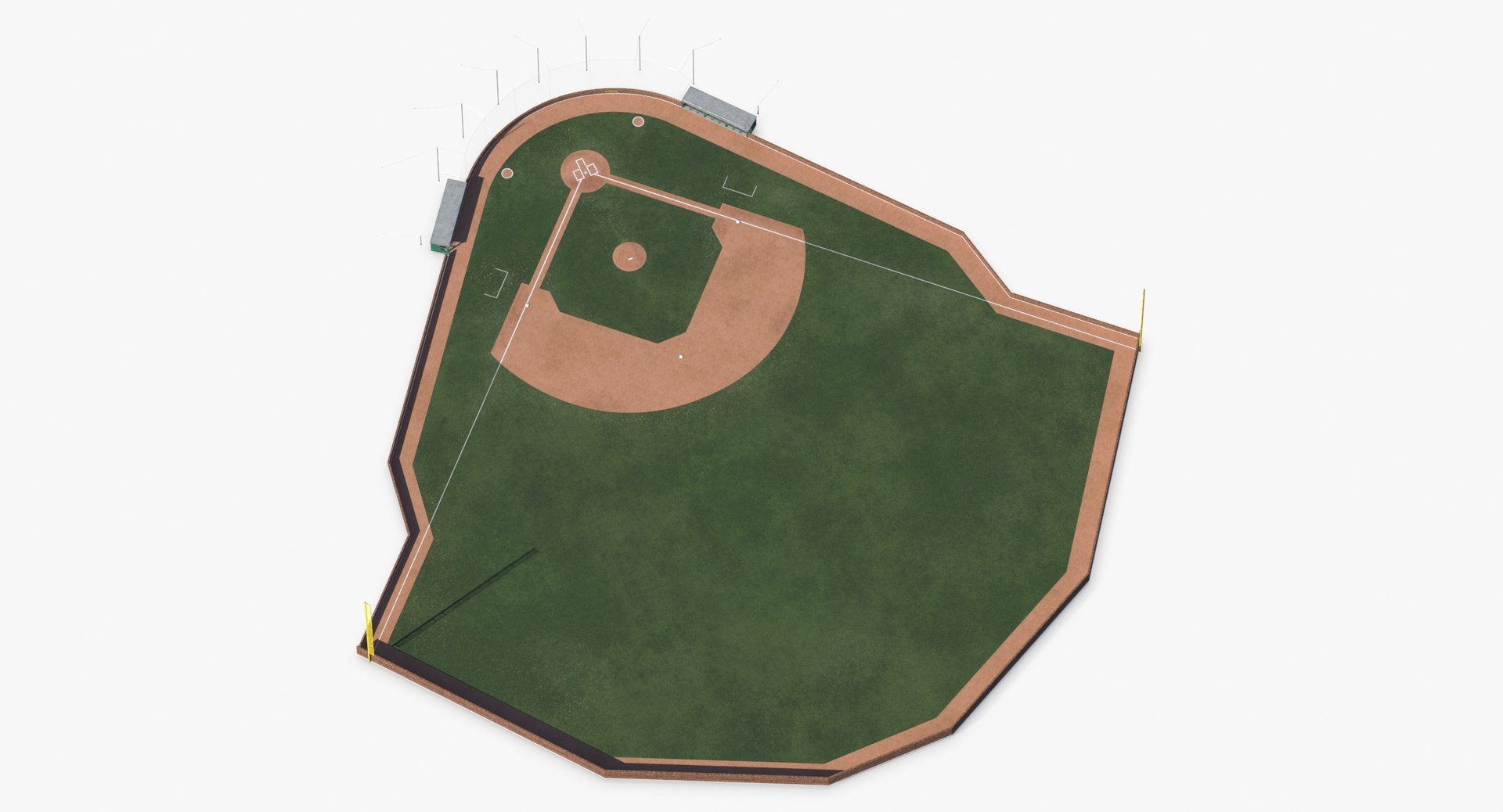 Baseball Field Brick Wall 3D Model - TurboSquid 1612137