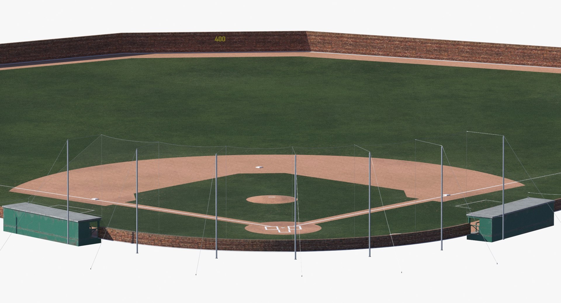 Baseball Field Brick Wall 3D Model - TurboSquid 1612137