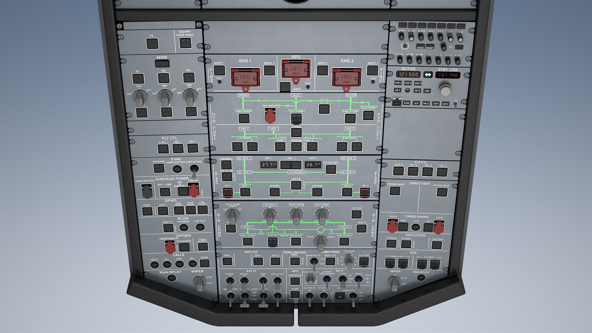 A319 A320 A321 Overhead Panel 3D - TurboSquid 2234759